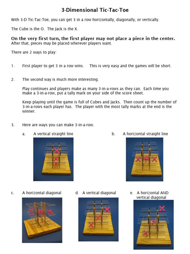 3D Tic-Tac-Toe Rules & Scoring | PDF