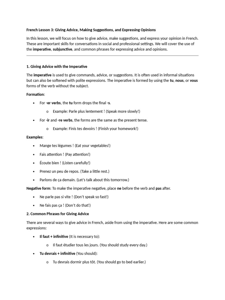 Lesson 3 French Grammar | PDF | Linguistics | Linguistic Morphology