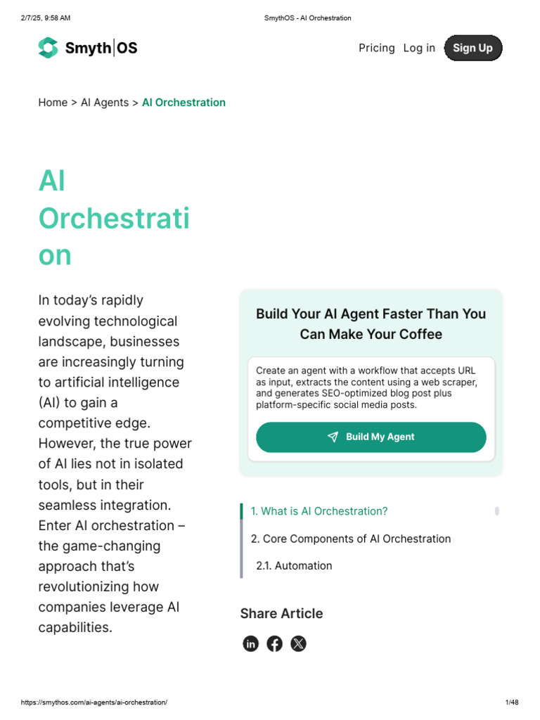 SmythOS - AI Orchestration | PDF | Artificial Intelligence | Intelligence (AI) & Semantics
