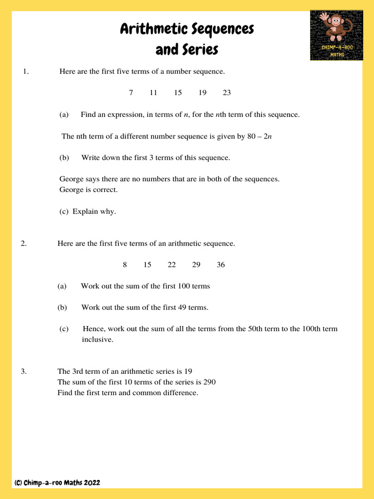 Arithmetic Sequences and Series | PDF