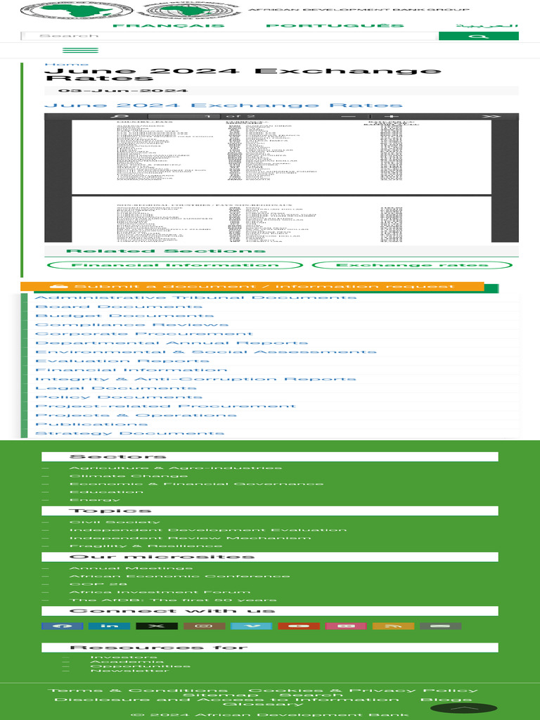 June 2024 Exchange Rates Overview | PDF | African Development Bank ...