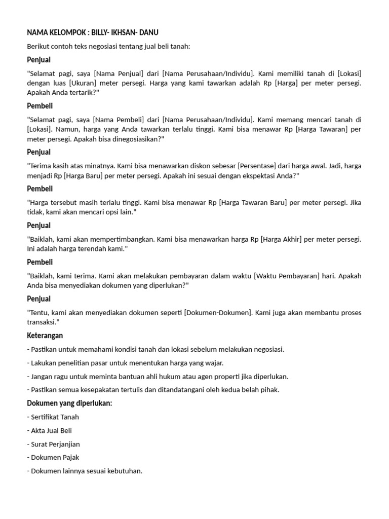 Teks Negosiasi Kelas x Tbsm | PDF