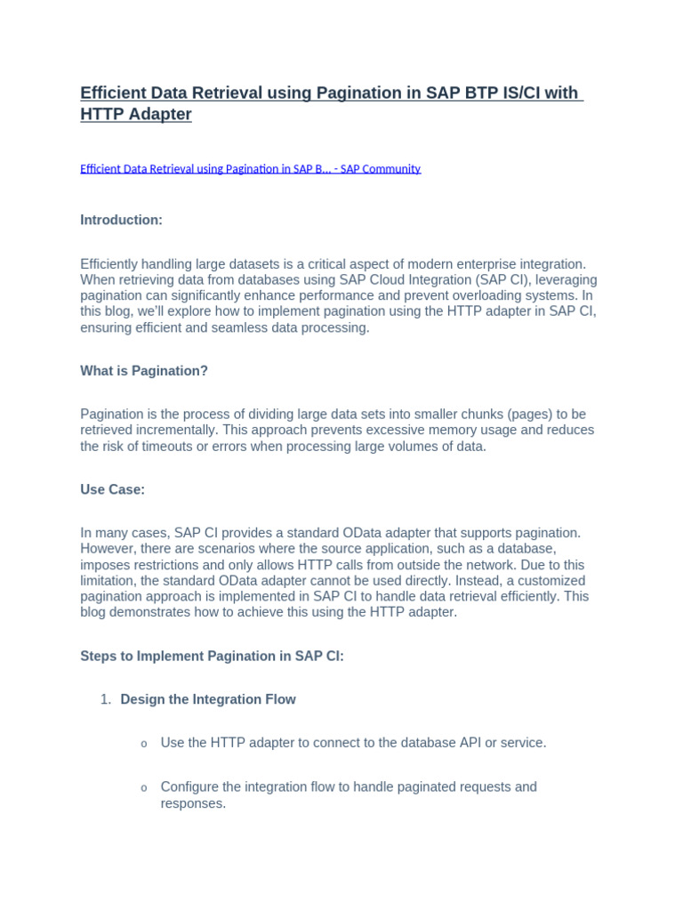 Efficient Data Retrieval using in SAP ISCI with Adapter | PDF | Databases | Information Technology