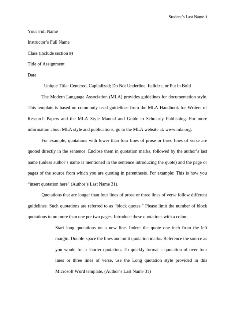 MLA format sample | PDF