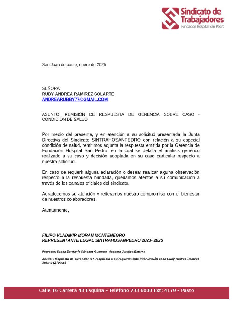 REMISION DE OFICIO RUBY ANDREA RAMIREZ SOLARTE | PDF