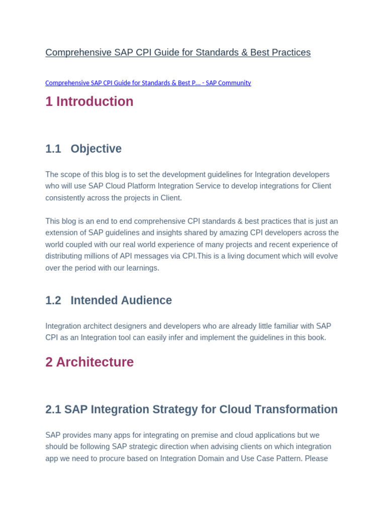 SAP CPI Best Practices Guide | PDF | Cloud Computing | Consumer Price Index