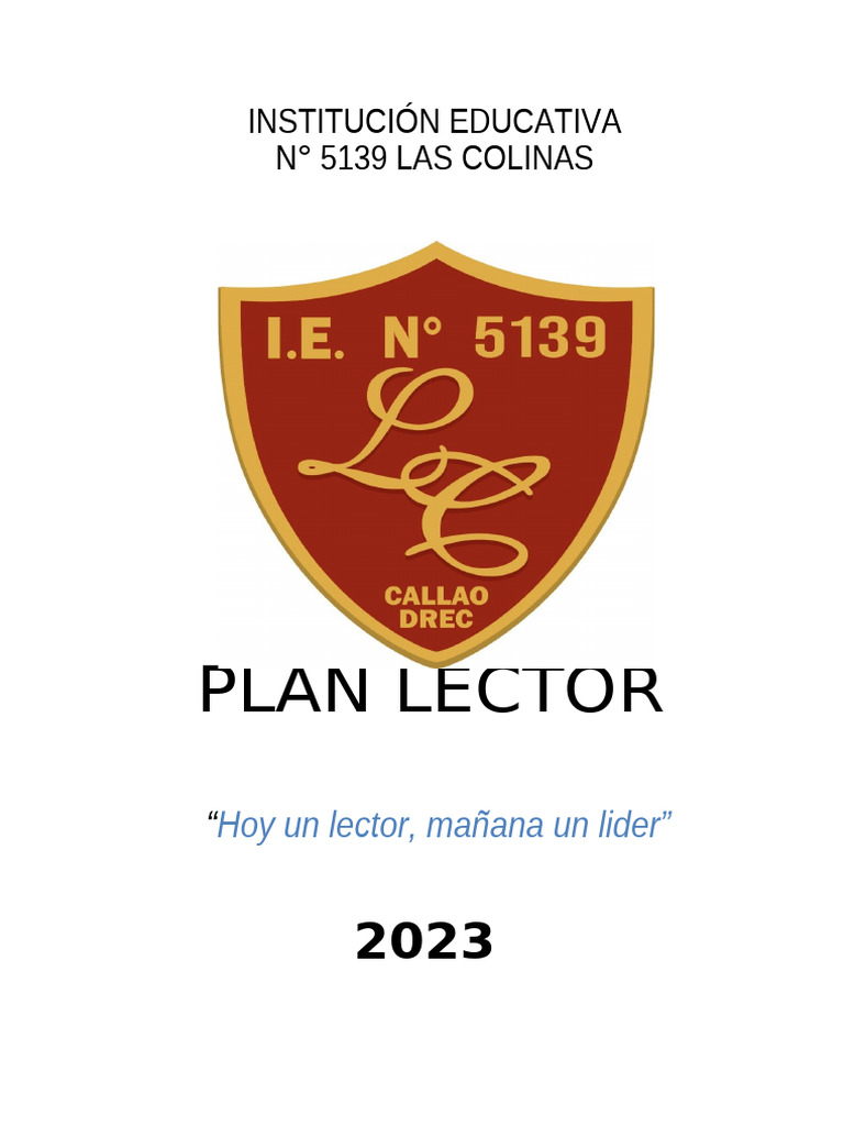 Planificación del Plan lector 2023 - Secundaria Las Colinas | PDF | Comprensión lectora | Enseñando