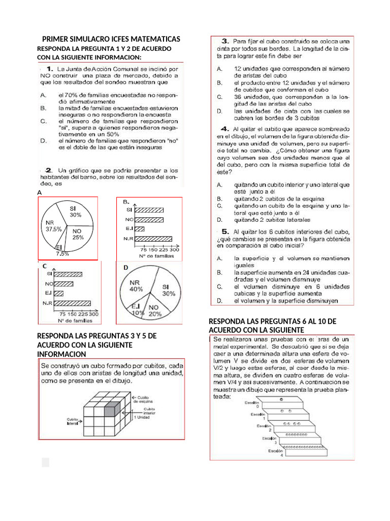 215196056 Primer Simulacro Icfes Matematicas | PDF | Información