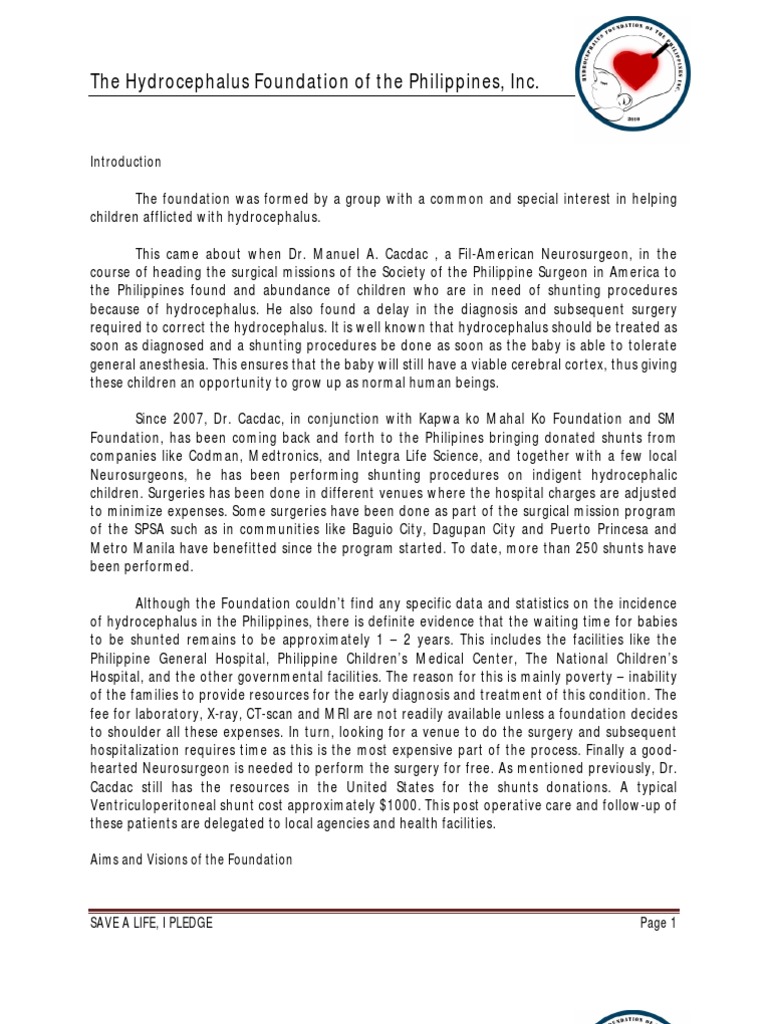 Profile of The Hydrocephalus Foundation of The Philippines | PDF ...