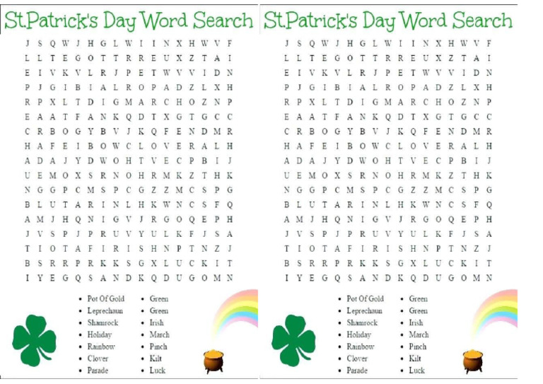 St. Patrick´s word search 5th grade | PDF