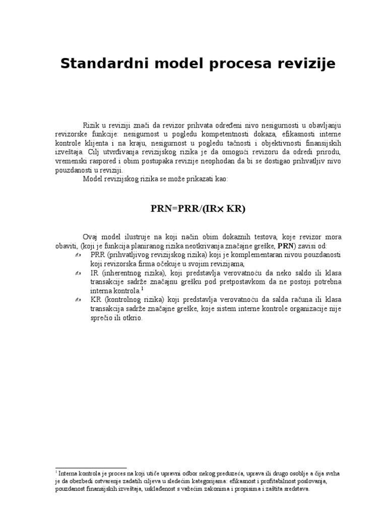 Standardni Model Procesa Revizije | PDF