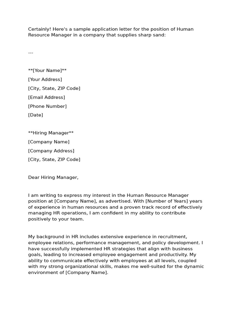 Application Letter | PDF