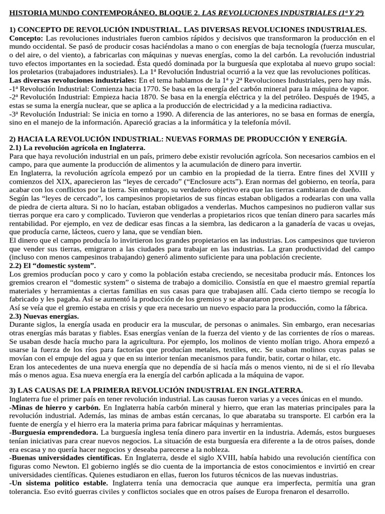 BLQ 2 HMC, Revoluciã N Industrial | PDF | Textiles | Hierro