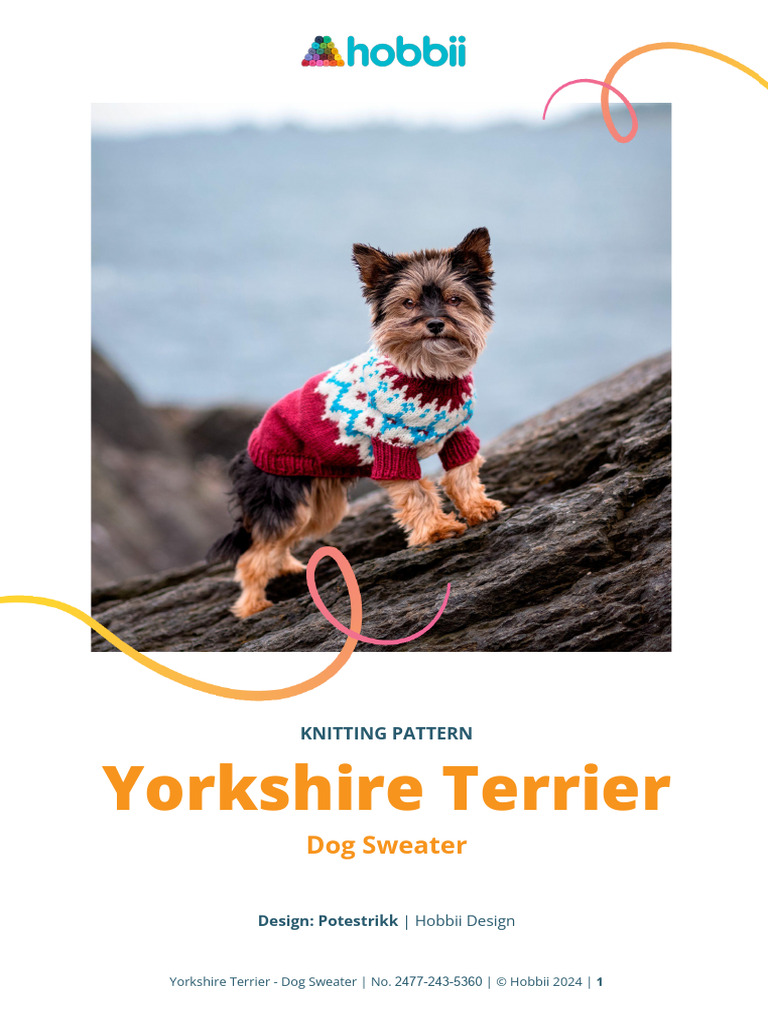 Yorkshire Terrier Dog Sweater Us | PDF | Knitting | Basic Knitted Fabrics