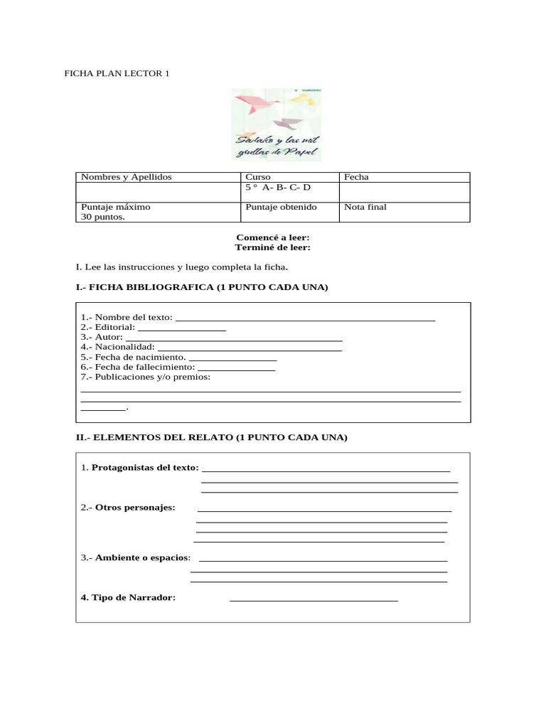 Ficha Plan Lector: Guía Completa | PDF