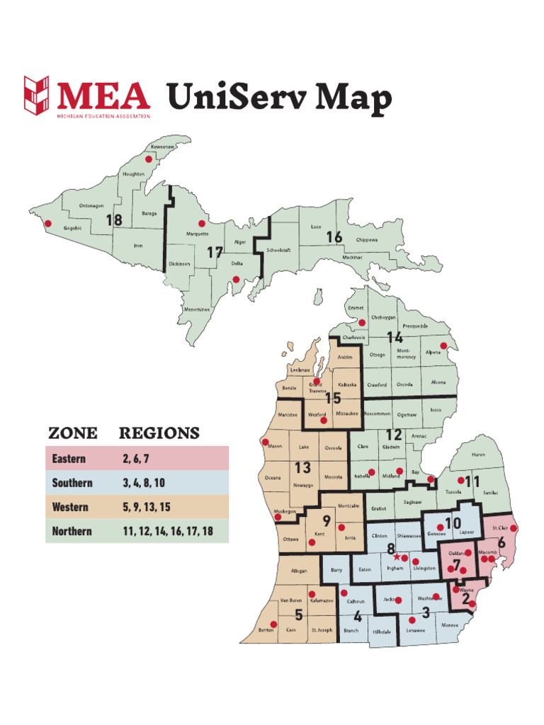 UniServ Zone Map 2023 | PDF