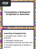 Opinion vs. Assertion | PDF | Opinion | Evidence