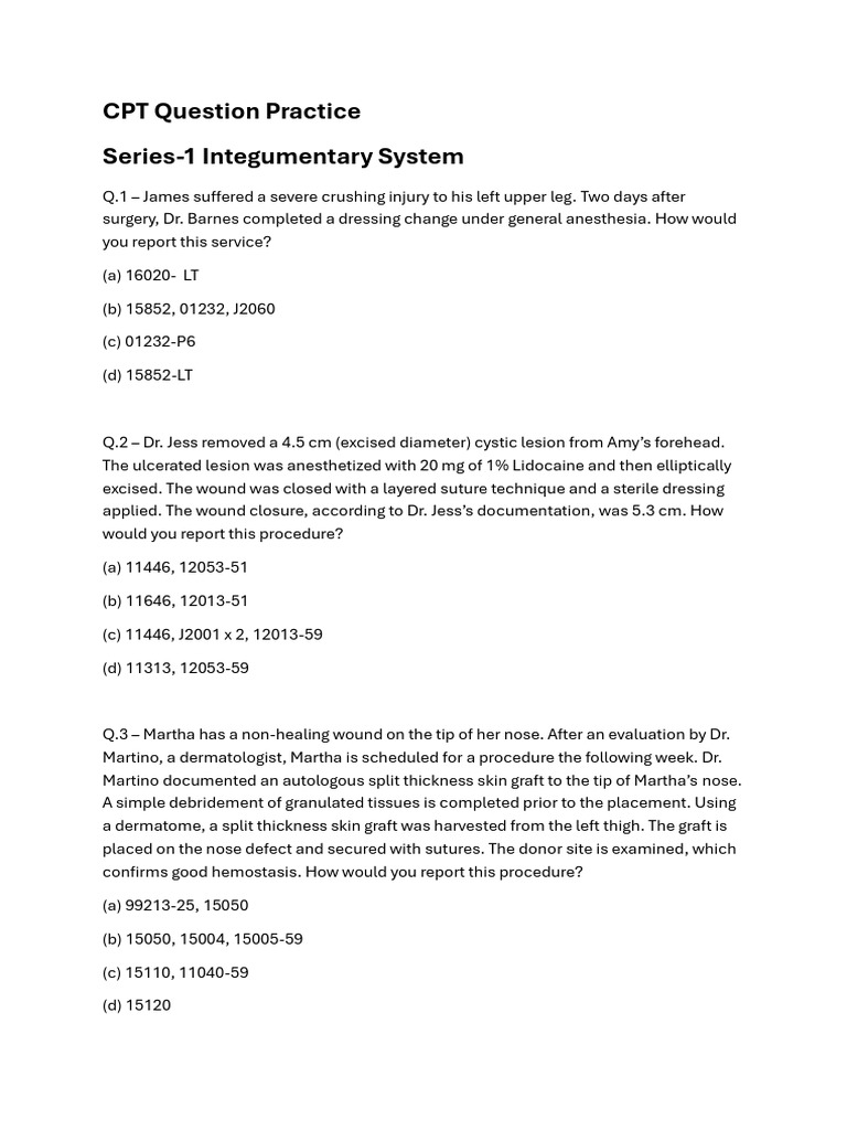 Series Question CPT | PDF | Biopsy | Surgery