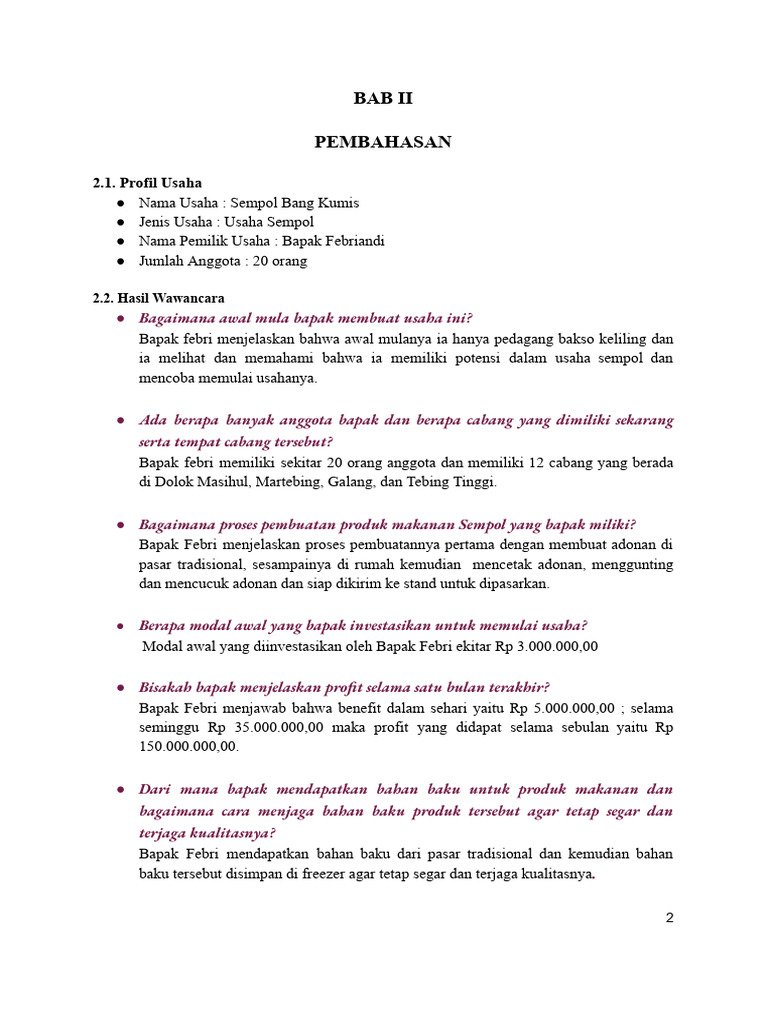 Bab Ii Pembahasan | PDF