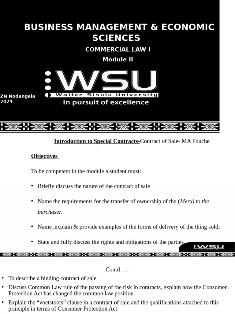 Understanding Contracts of Sale in Law | PDF | Legal Remedy | Private Law