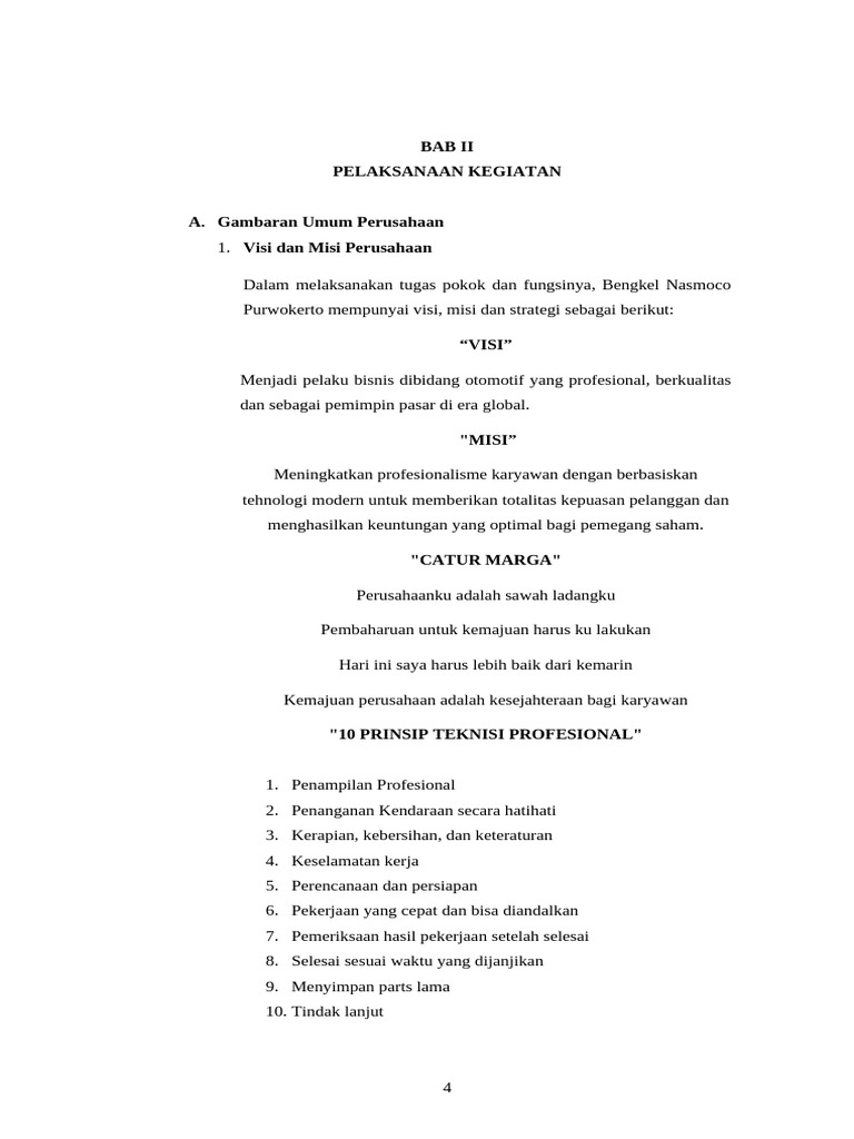 Pelaksanaan PKL di Bengkel Nasmoco | PDF