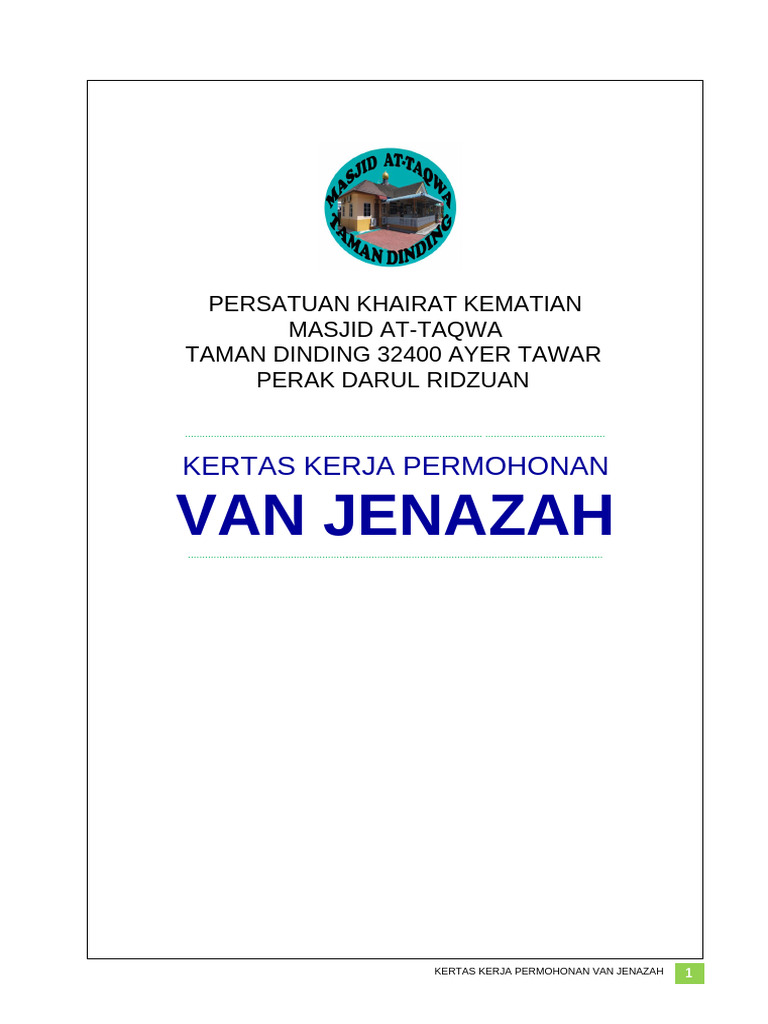 Kertaskerja Mohon Van Jenazah | PDF