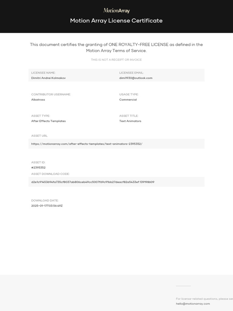 Motion Array License for Creators | PDF
