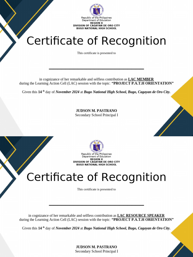 Cert For Recognition RESOURCE SPEAKER1 | PDF