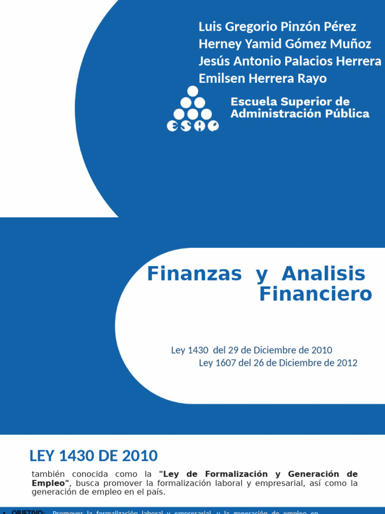 Leyes 1430 y 1607: Impacto Financiero en Colombia | PDF | Impuestos ...