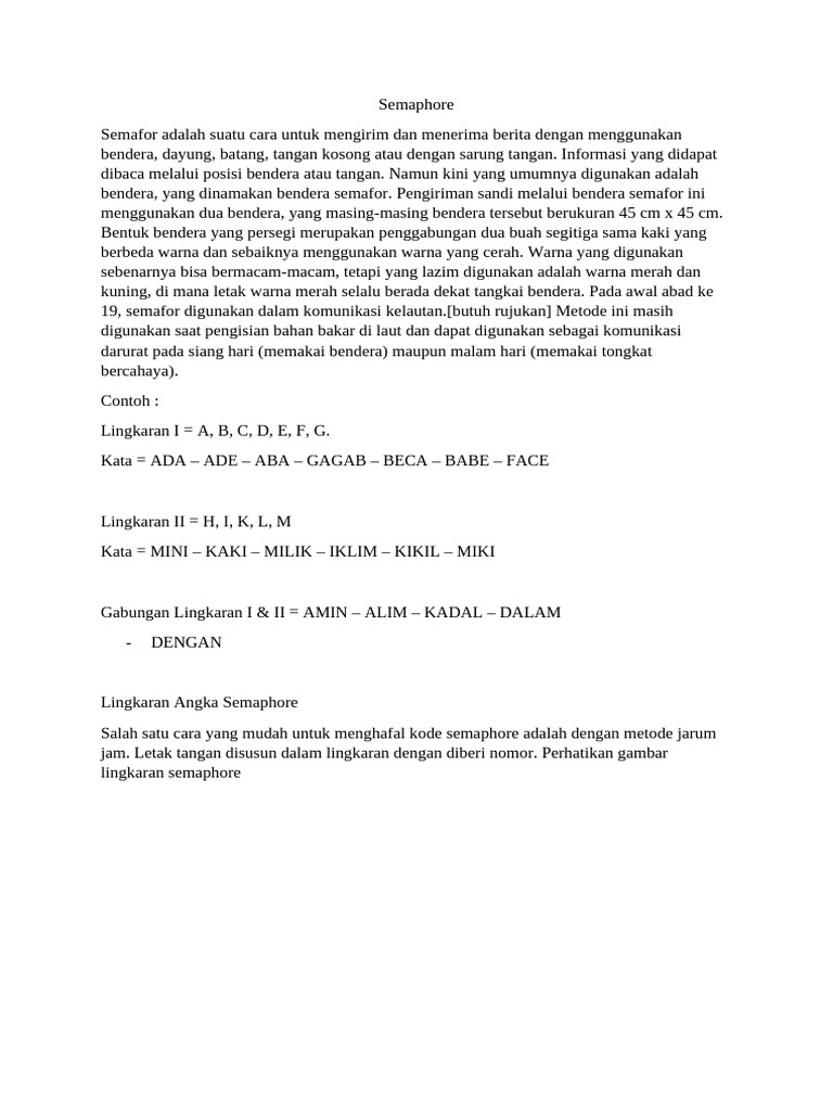Panduan Lengkap Kode Semaphore | PDF
