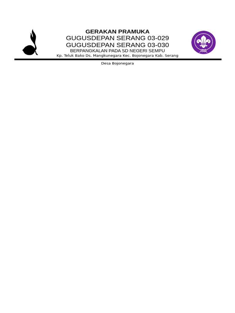 Kop Surat Gudep SDN Sempu | PDF