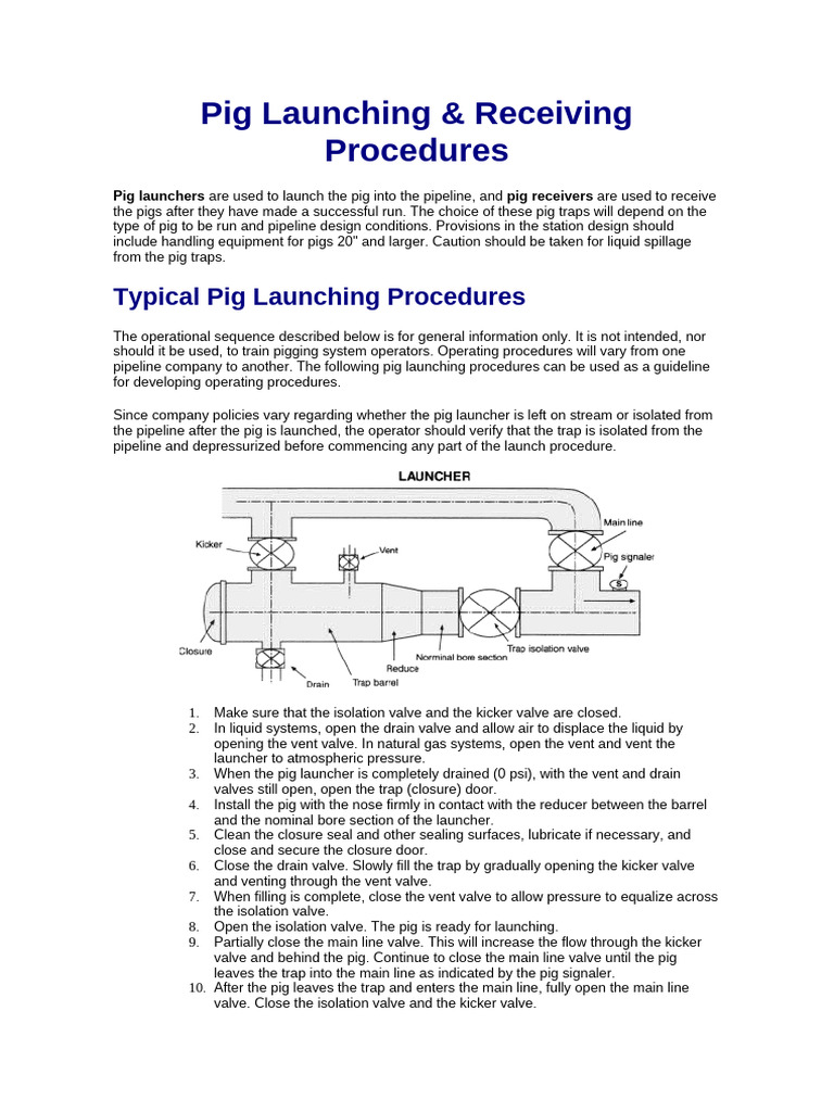 GIRARD Pig Launching | PDF | Valve | Mechanical Engineering