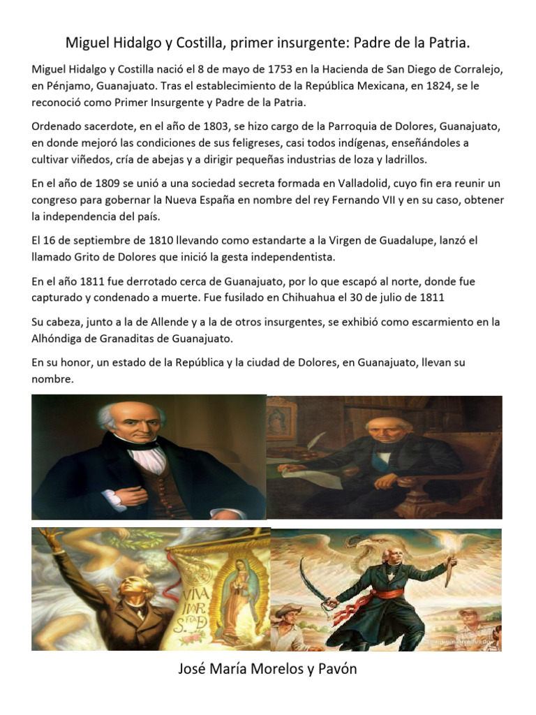 Biografias de Independencia | PDF | Nueva españa | Militares de mexico