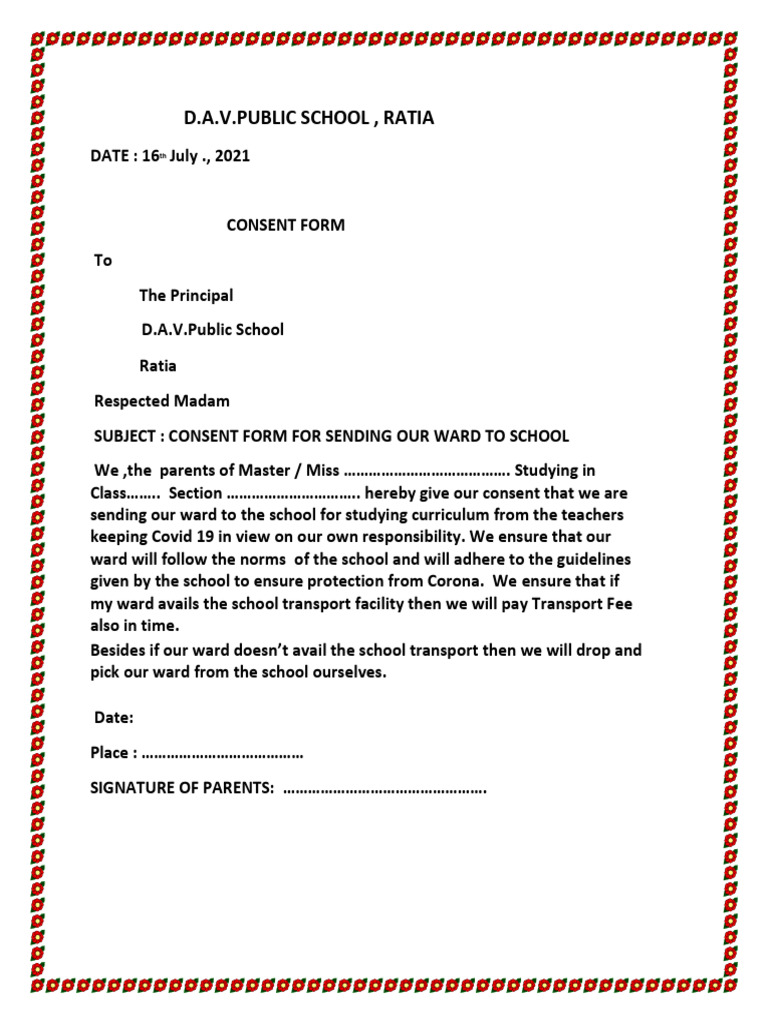 Consent Form For Students | PDF