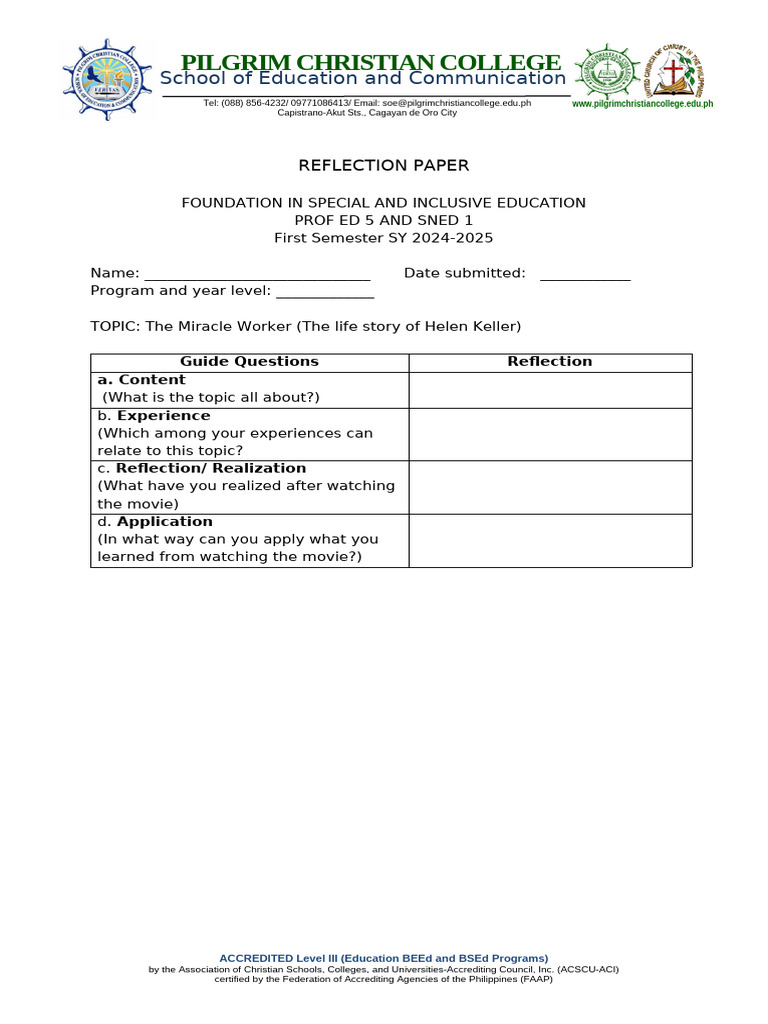 New Letter Head Reflection Format | PDF