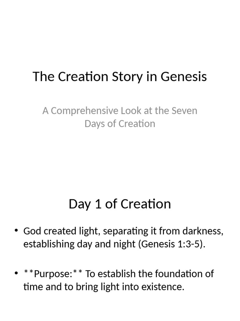 Creation Story Genesis Complete 2 Pdf Genesis Creation Narrative