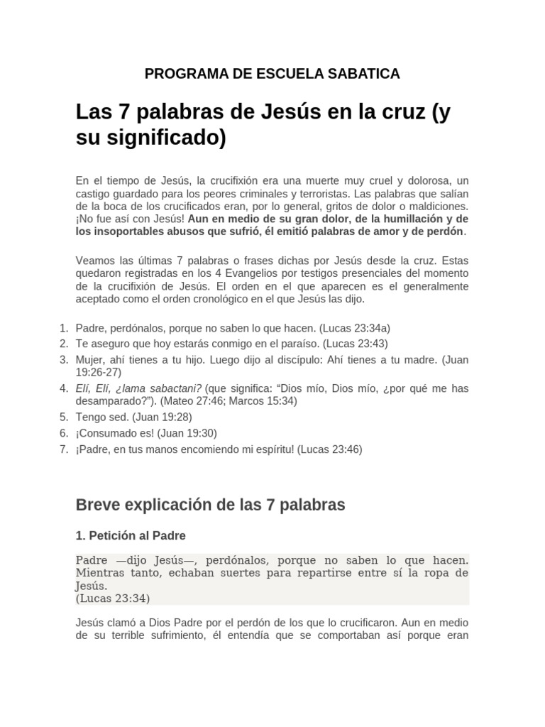 Programa de Escuela Sabatica Sabado 08 de Abril | PDF | Jesús | María, madre de Jesús