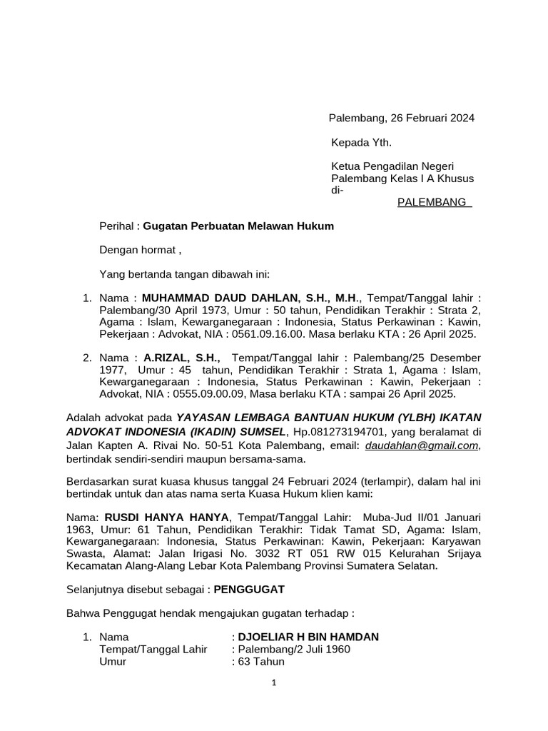 GUGATAN PMH Dan GANTI RUGI | PDF