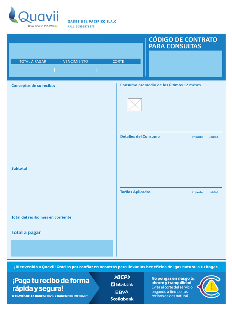 Recibo de Gas Natural Quavii | PDF | Economias