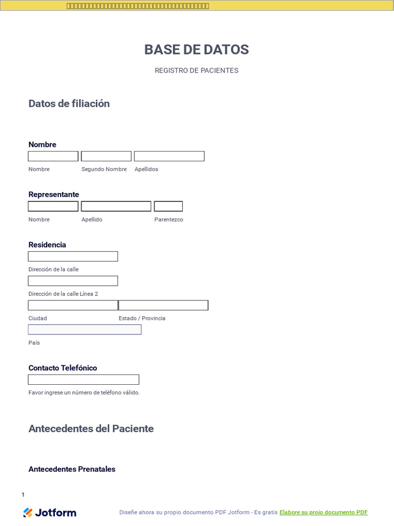 Formulario de Registro de Pacientes y Control de Vacunación | PDF ...