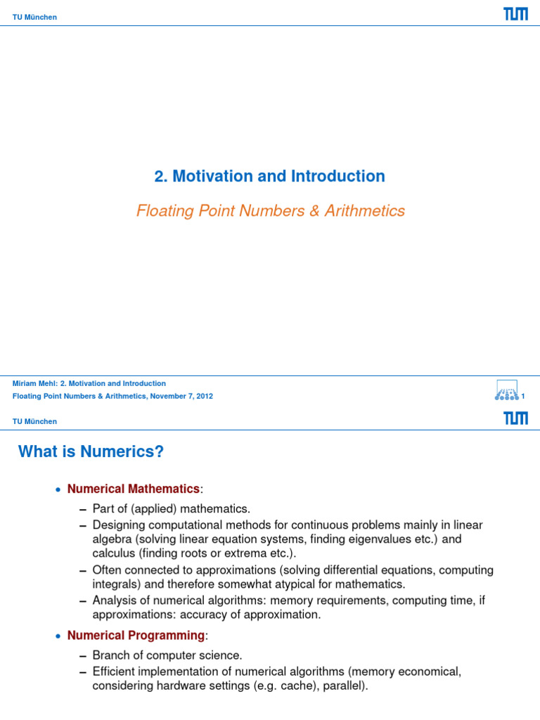 Floating Point Numbers & Arithmetics | PDF | Numerical Analysis | Equations