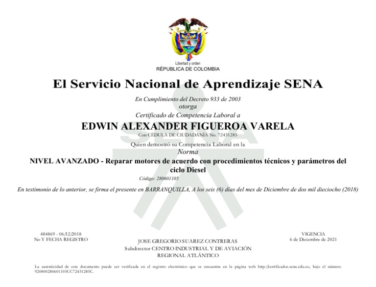 El Servicio Nacional de Aprendizaje SENA: Edwin Alexander Figueroa ...