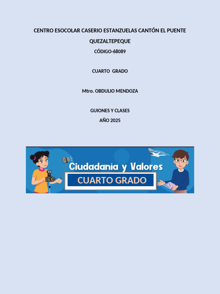 Clases de Cuarto Grado Ciudadania y Valores | PDF | Entorno natural ...