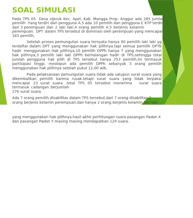 Simulasi Pemungutan Suara TPS 05 Sijeruk | PDF