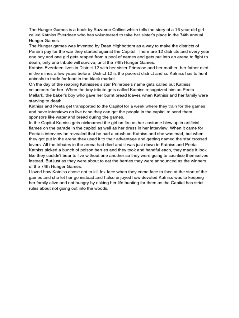 The Hunger Games: Katniss's Journey | PDF