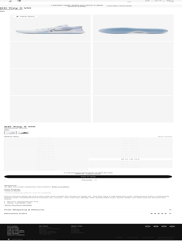 KD Trey 5 VIII Basketball Shoes Guide | PDF | Nike