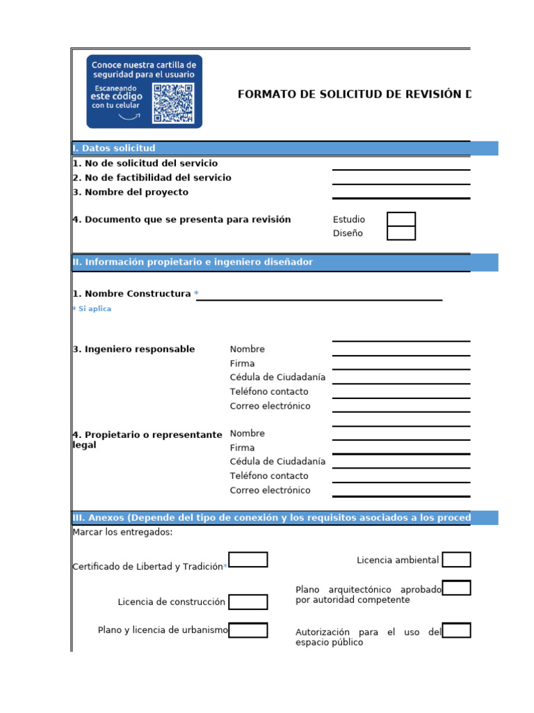CM - TC.PR.08-FO.14 Solicitud de Revisión de Estudio o Diseños | PDF