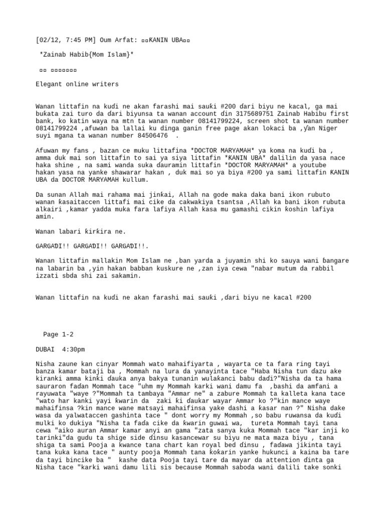 ƘANIN UBA Complete by Mom Islam-1 | PDF