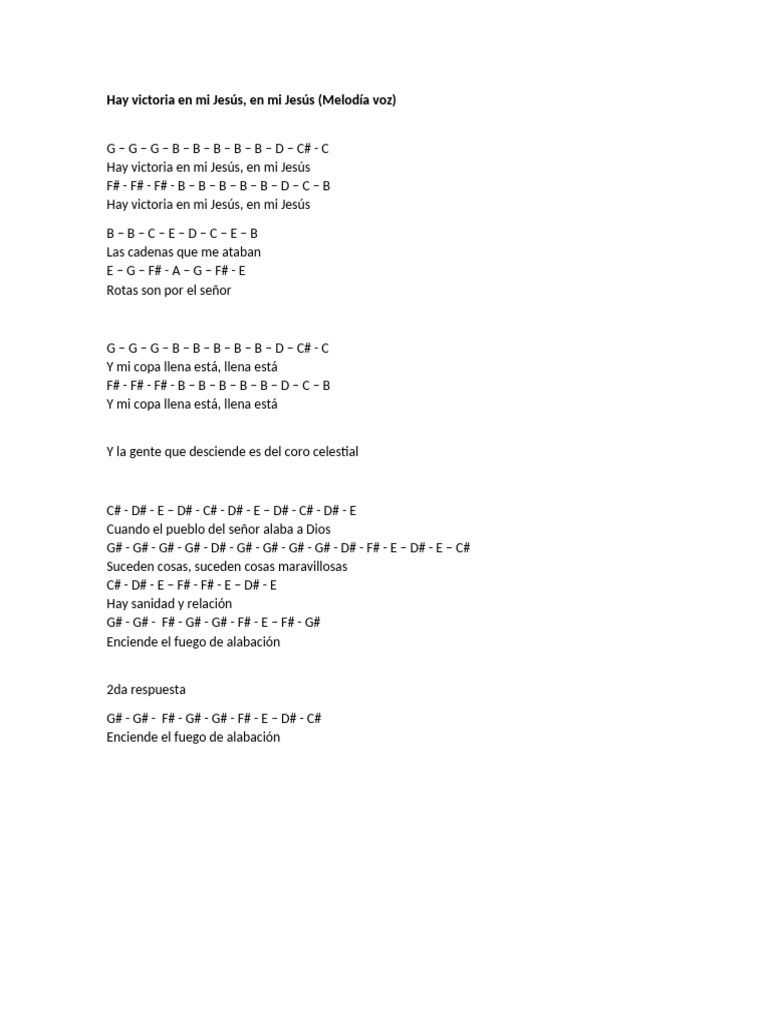 Himno de Victoria en Jesús: Letra y Notas | PDF