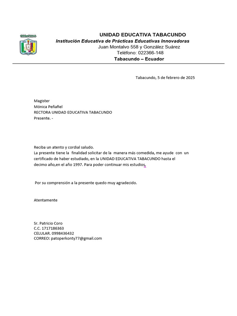 pato-676835954-Unidad-Educativa-Tabacundo | PDF